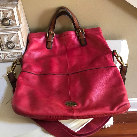 Fossil | Bags | Authentic Vintage Fossil Explorer Foldover Large Red ...